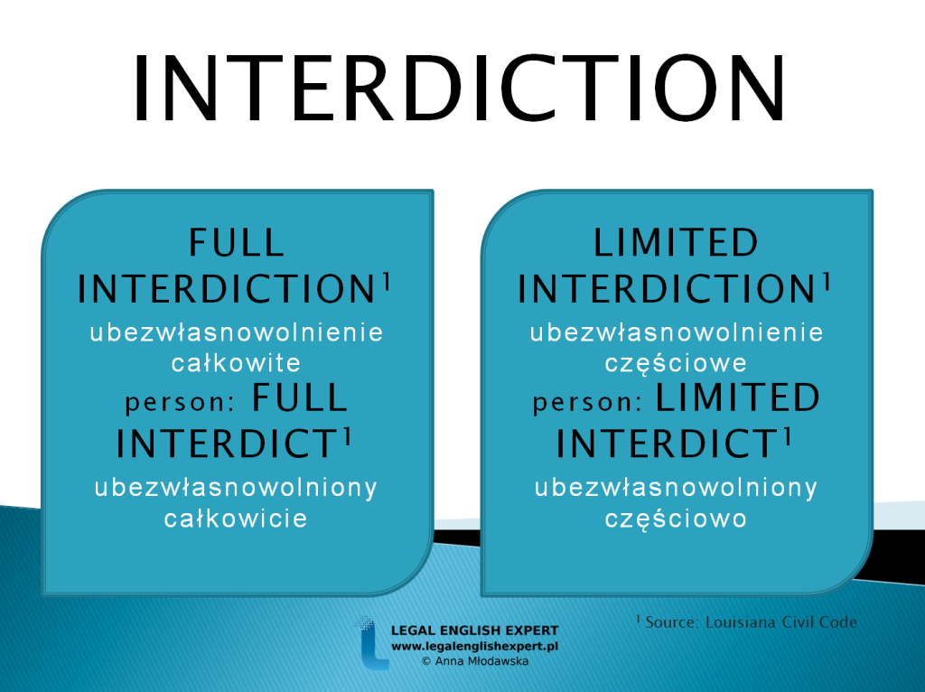 Legal English Expert | When one is interdicted, one becomes an interdict