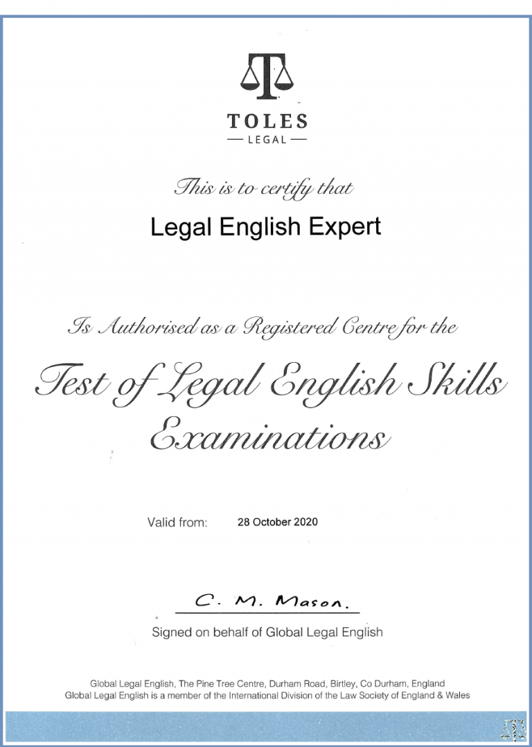 Legal English Expert | KURS PRZYGOTOWAWCZY DO TOLES – ZAPISZ SIĘ ...